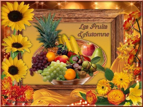 Une corbeille de fruits d'automne Une corbeille de fruits d'automne
